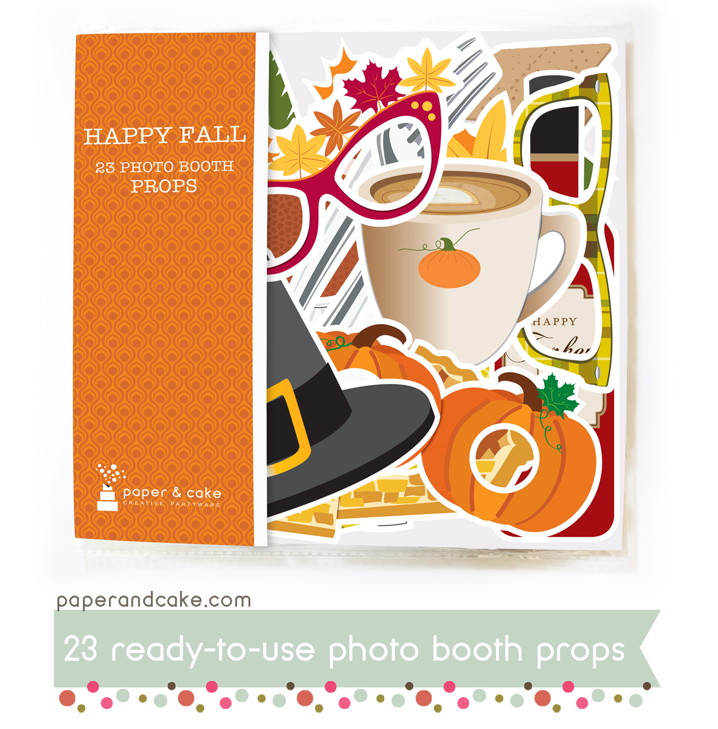Thanksgiving Photo Booth Props - Paper and Cake