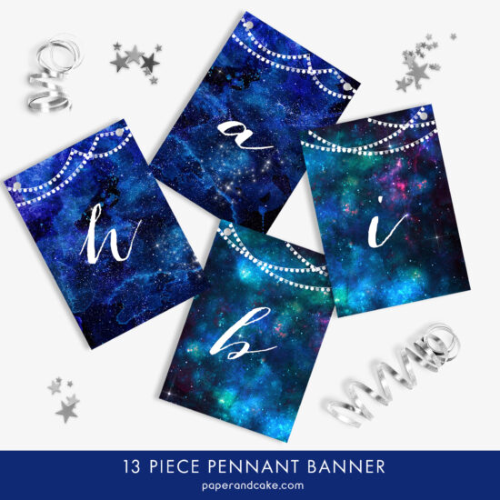 Under the Stars Happy Birthday Pennant Banner - Paper and Cake