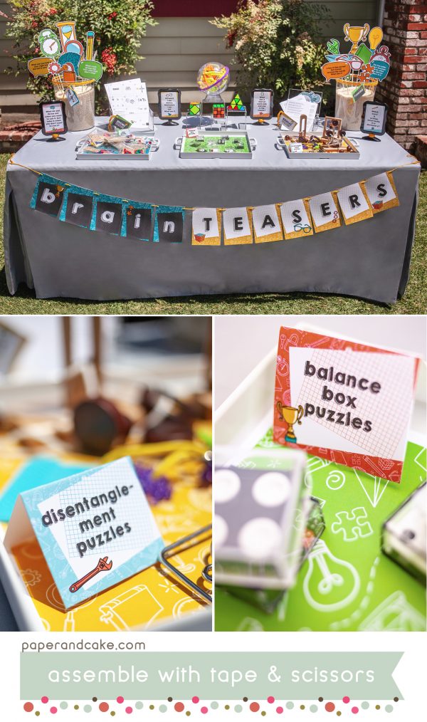 Brain Teaser Printable Party - Paper and Cake