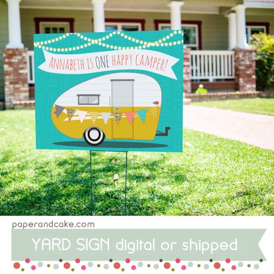 Travel Trailer Lawn Sign - Paper and Cake