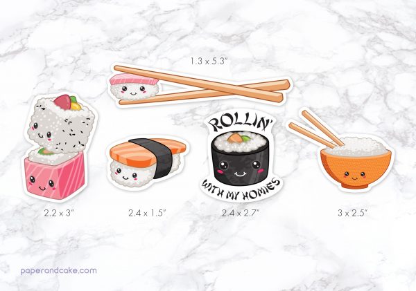 Sushi Sticker pack - Paper and Cake